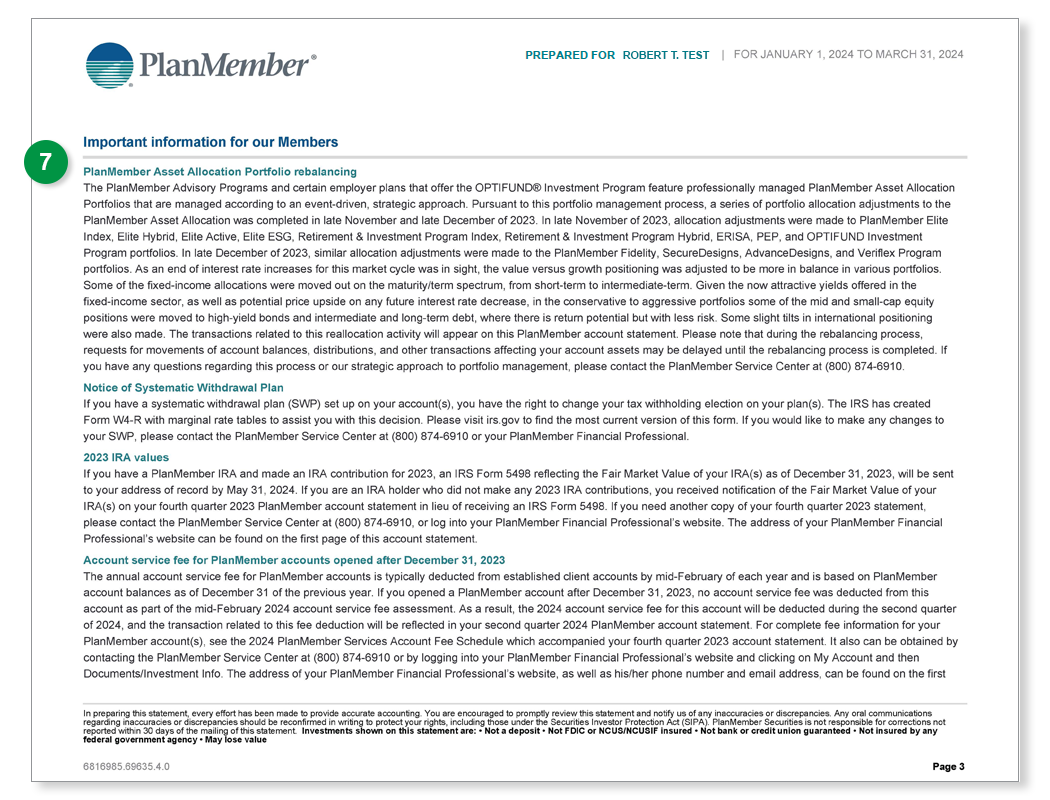 Statement Guide - PlanMember