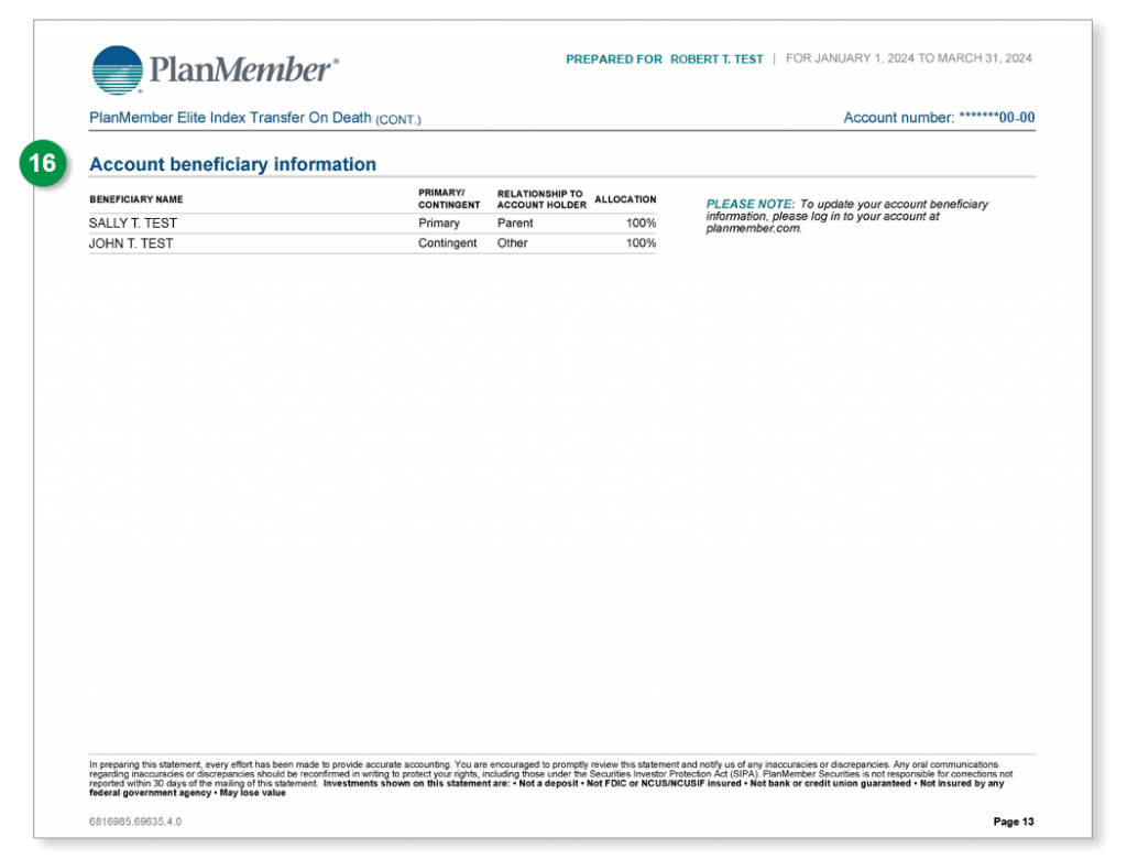 Statement Guide - PlanMember