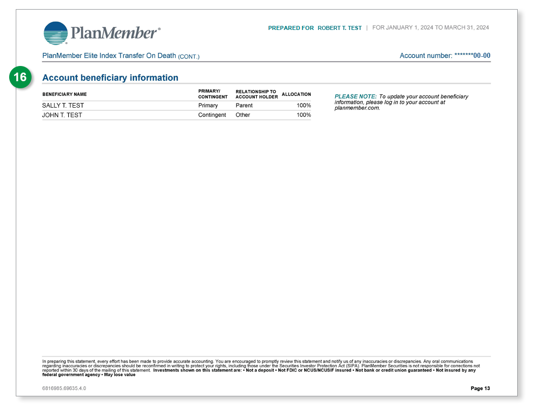 Statement Guide - PlanMember